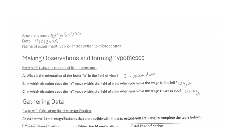 Lab 2: Introduction to Microscopes - Observations & Hypotheses - Studocu
