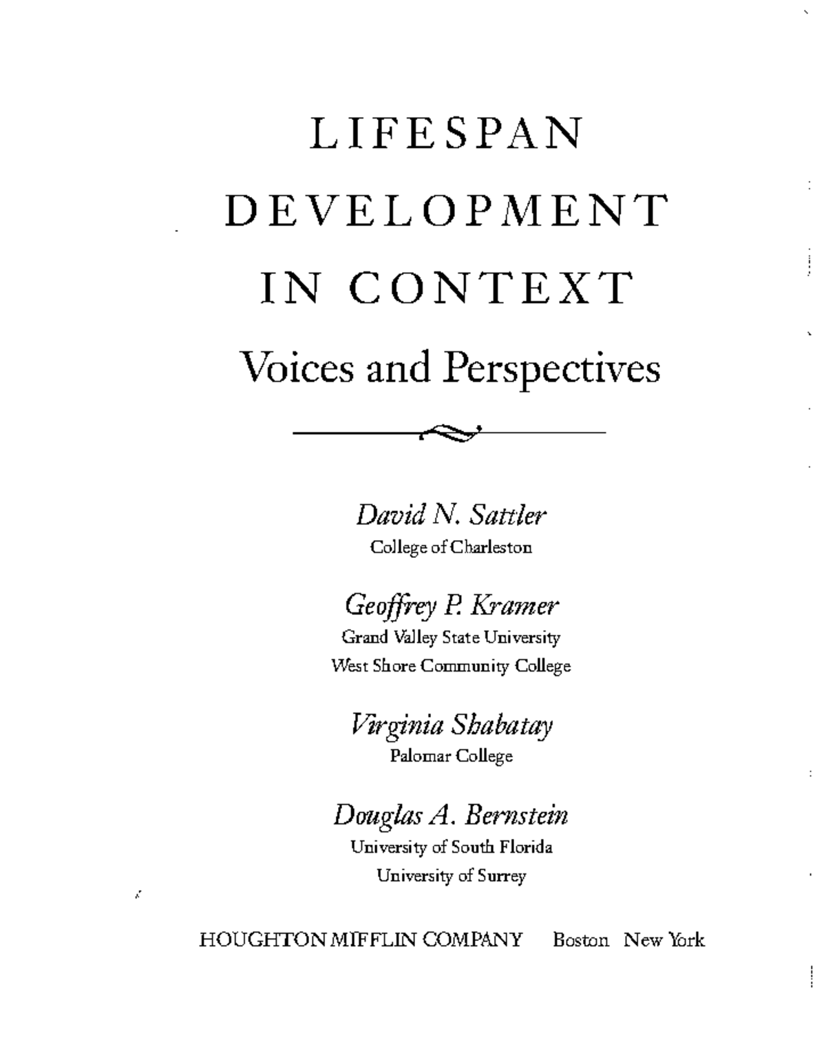 DC60268612 - Lifespan Development: Insights for Assignment - Studocu