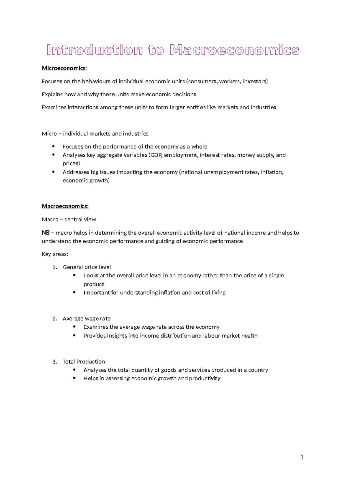 ECC102 - Chapter 11: Macroeconomics and Economic Performance Analysis ...