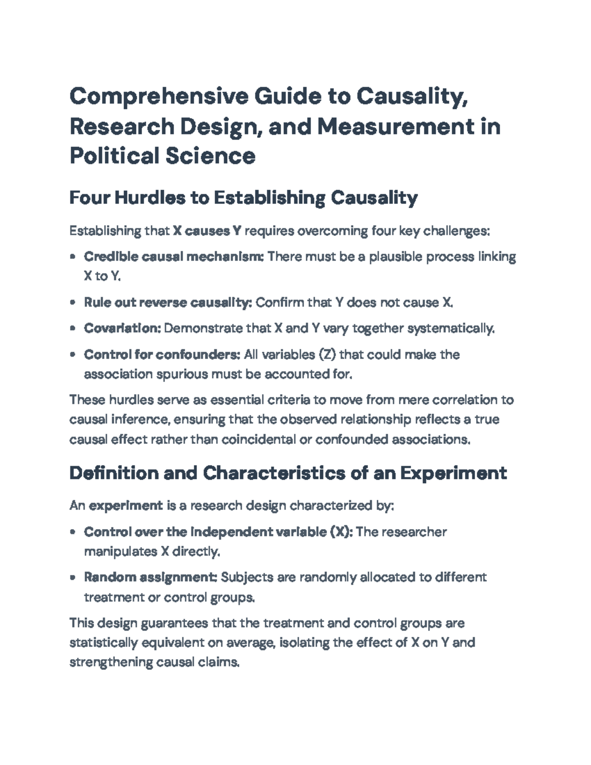Comprehensive Guide to Causality and Research Design in Political ...