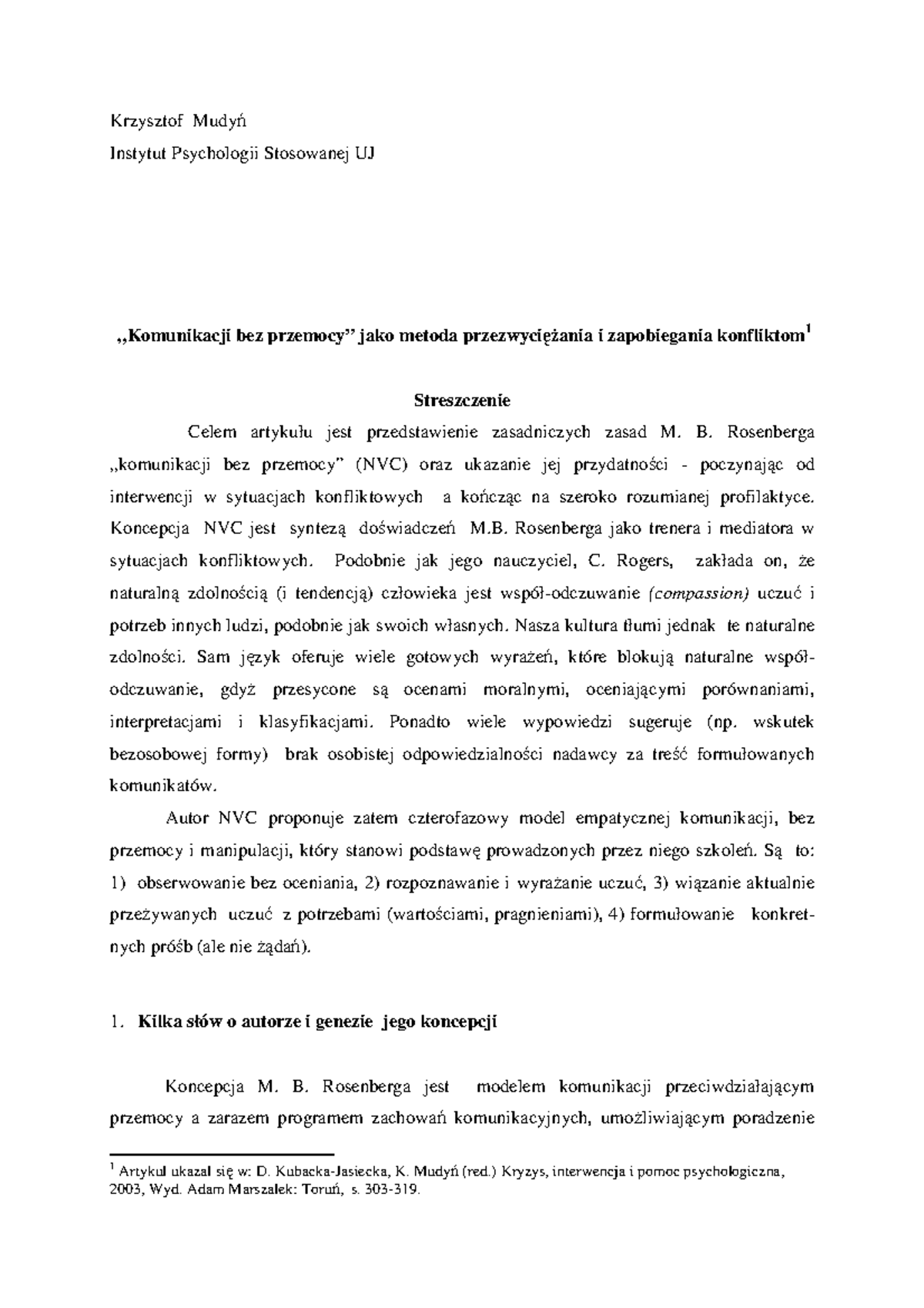 Komunikacja bez przemocy: Zastosowanie NVC w rozwiązywaniu konfliktów ...