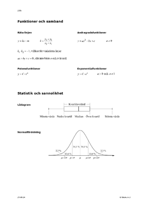 Nedladdning - En formelsamling for Ma3c Naturvetenskap - 1(6) Formelblad matematik 3 Algebra ...
