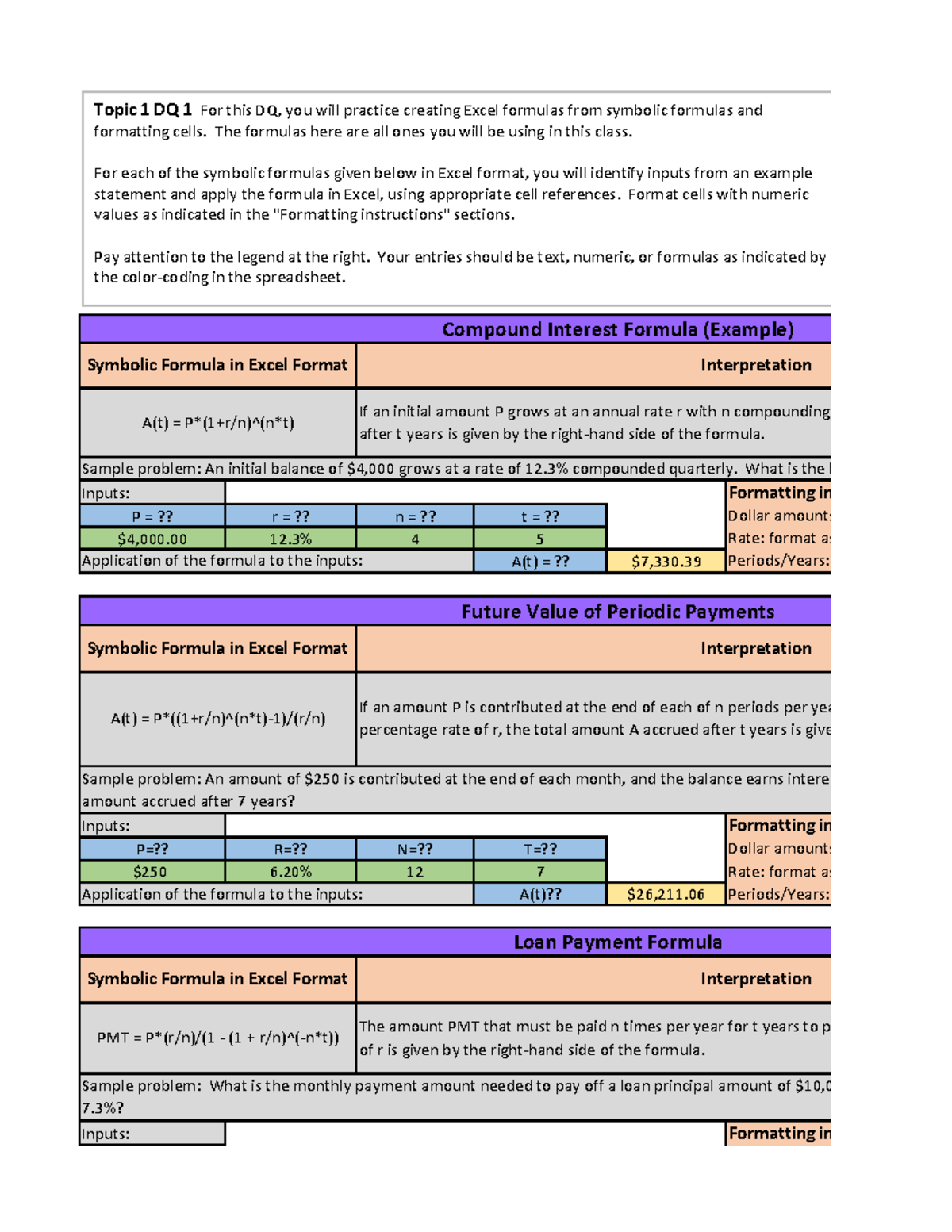 Angela Olmstead MAT-144 - Working with Formulas and Formatting 202007 ...