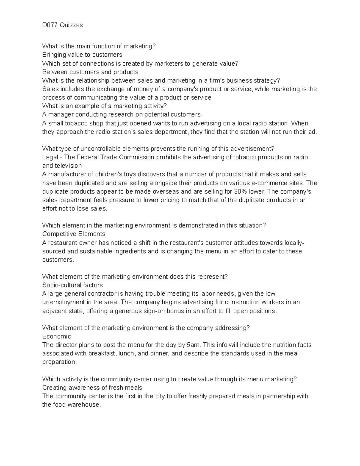 Untitled document - D077 quizzes - What is the main function of ...