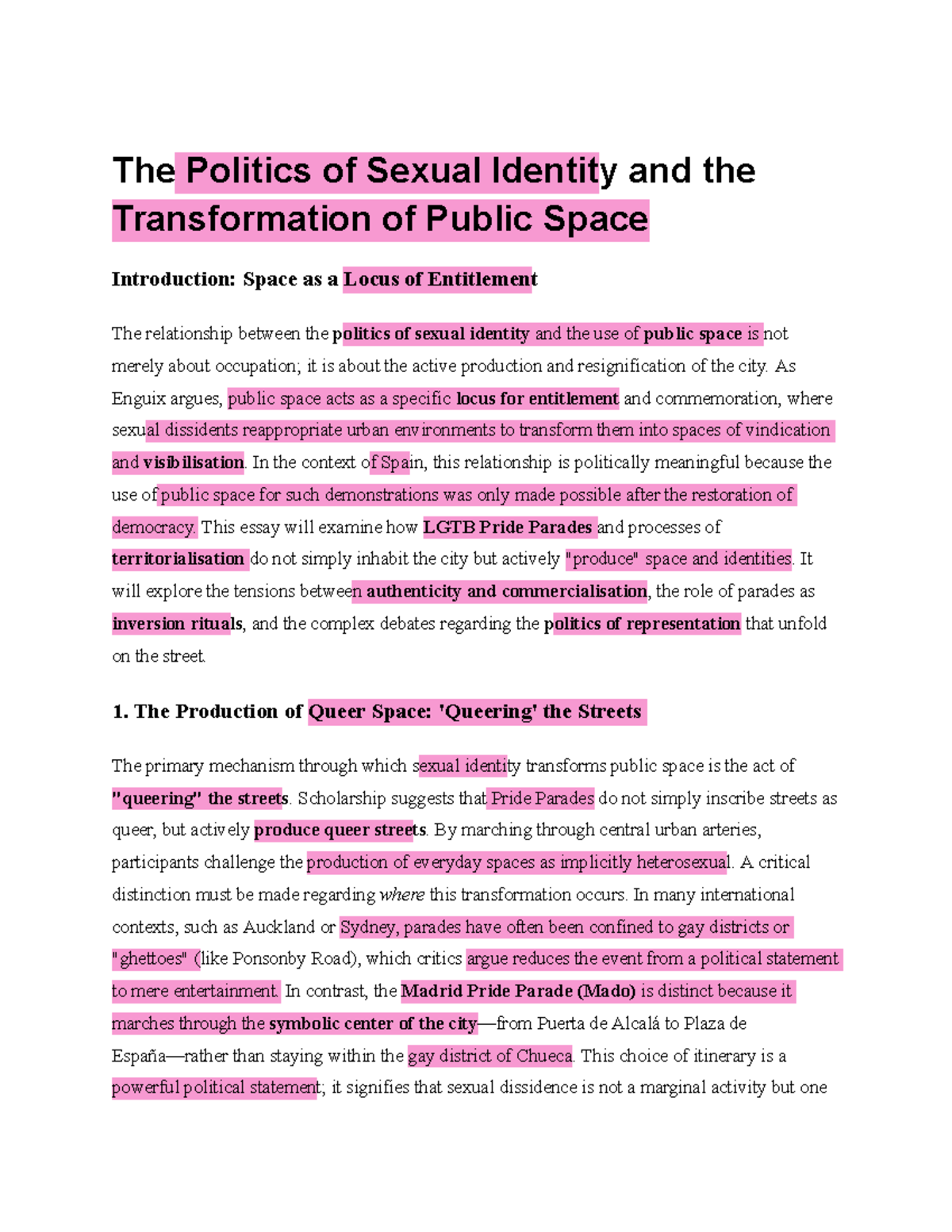 The Politics of Sexual Identity and Public Space Transformation - ENG ...