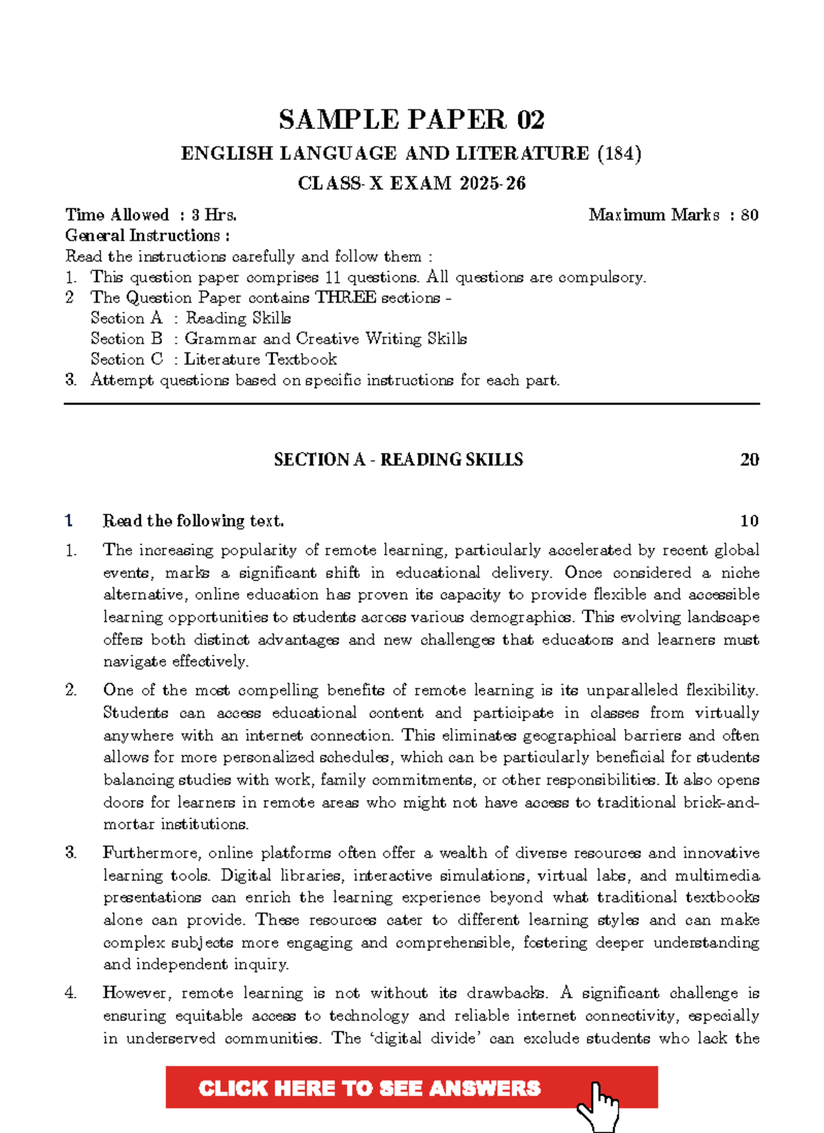 NODIA APP Sample Paper 02: English Language & Literature (184) Exam ...