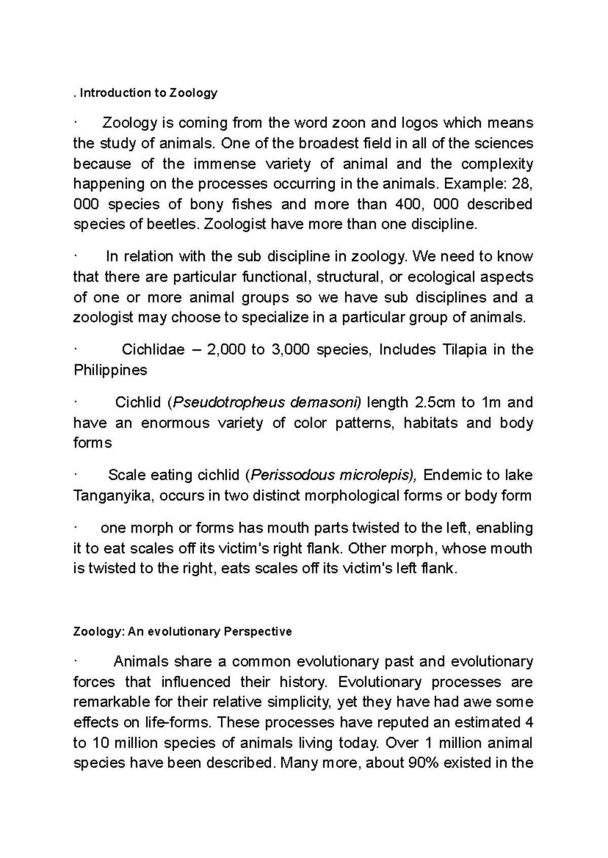 ZOO 101: Intro to Zoology - Key Concepts and Evolutionary Insights ...