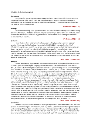 [Solved] Gibs reflection cycle example of age care placement - Nursing ...