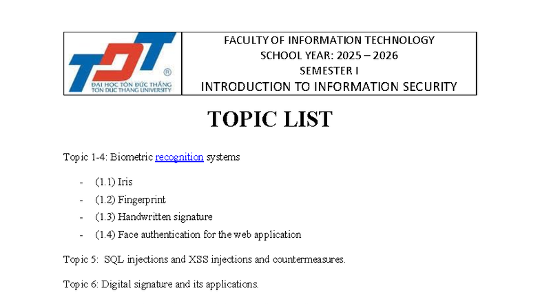 Security Topic List for HKI 2526: Midterm Presentation Guide - Studocu