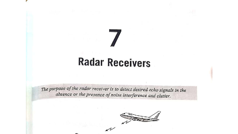 Radar Receivers: Functions, Design, and Operation - UNIT-4 - Studocu