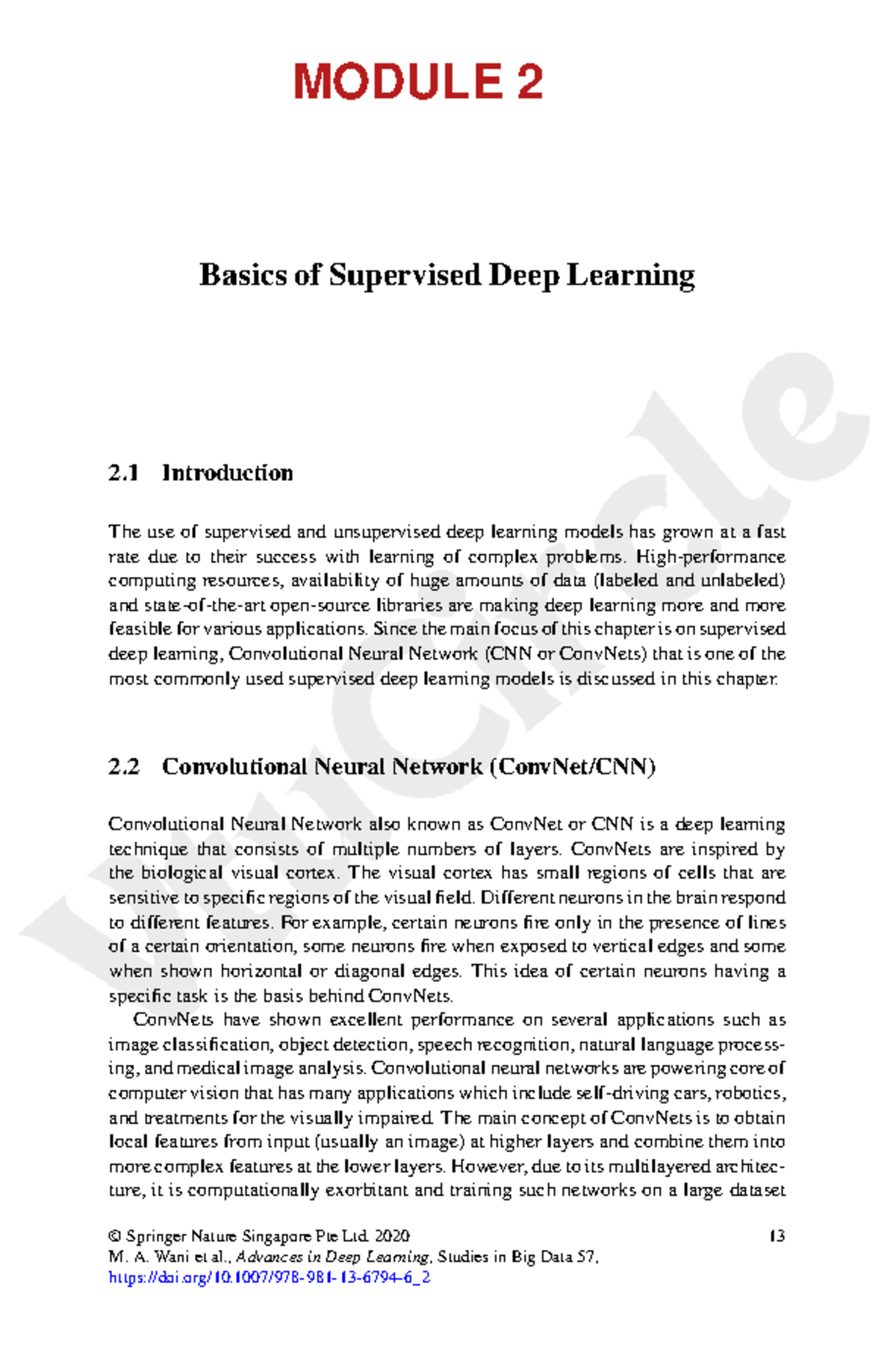 BAI701 Module 2: Basics of Supervised Deep Learning and CNNs - Studocu