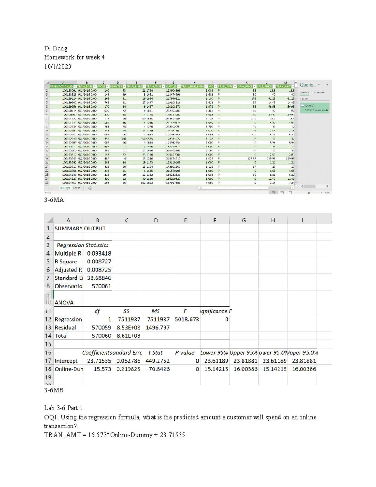 Lab 3-6 Assignment: Regression Analysis Results and Interpretation - Studocu