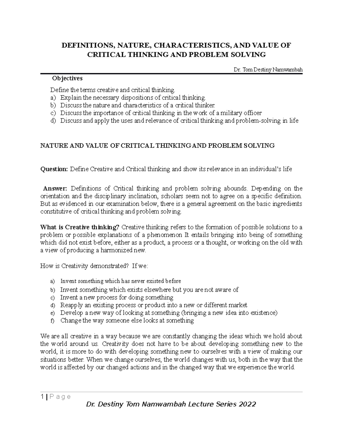 Critical Thinking & Problem Solving: Definitions, Characteristics ...