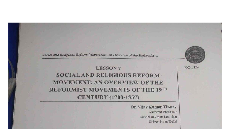 Social and Religious Reform Movements in 19th Century India: Lesson 7 ...