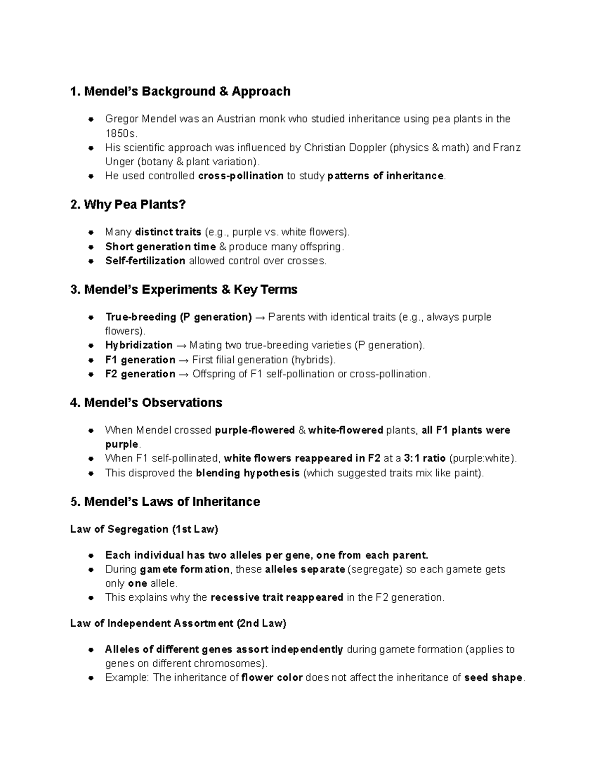 Mendelian Genetics Review: Key Concepts & Applications in Bio 101 - Studocu
