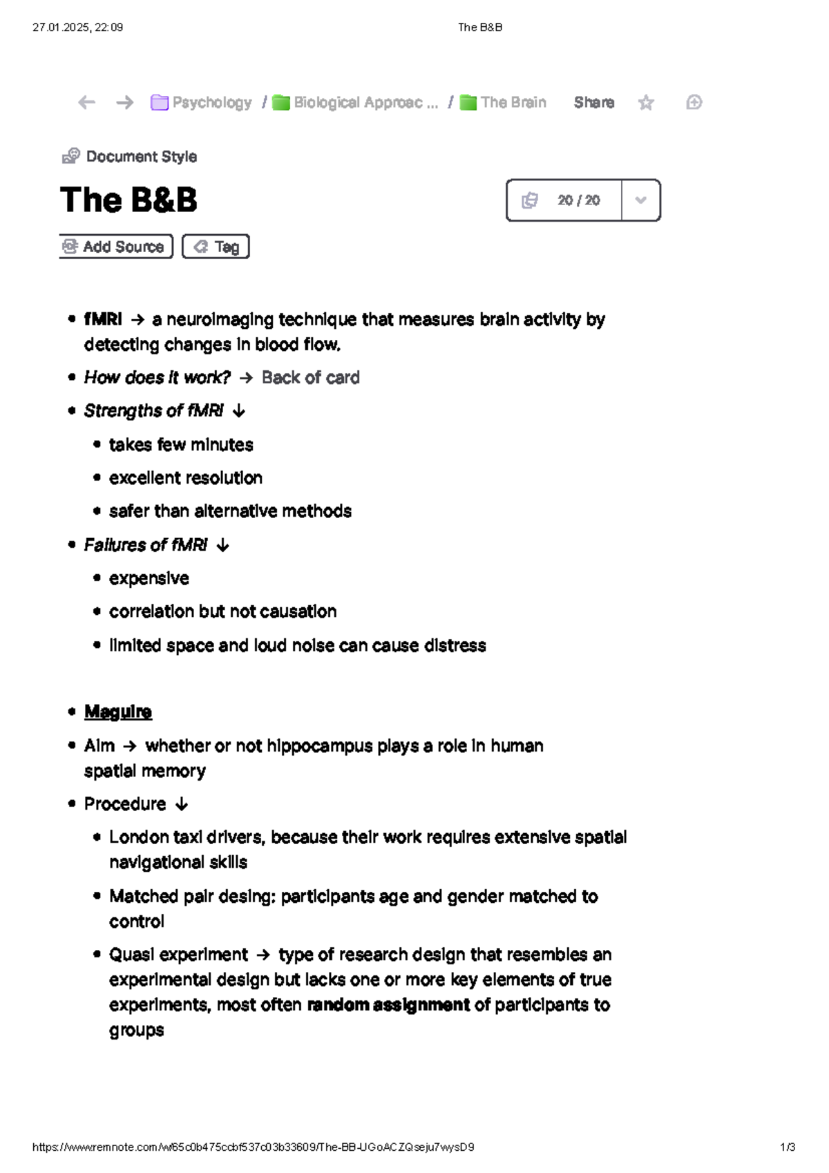 The B&B - Biological Approach - The Brain and Behaviour - Psychology ...