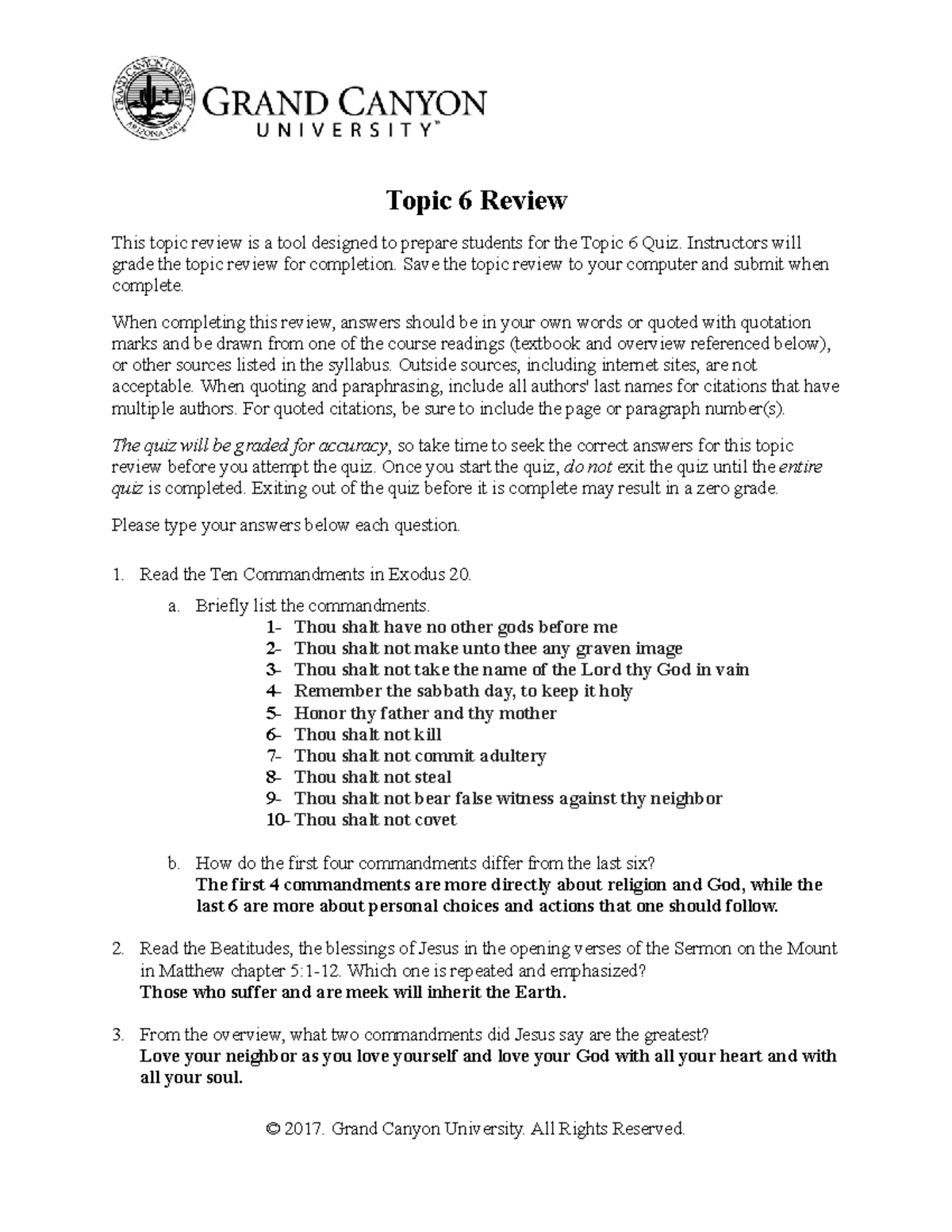 CWV-101 Topic 6 Quiz Prep: Key Concepts & Insights Review - Studocu