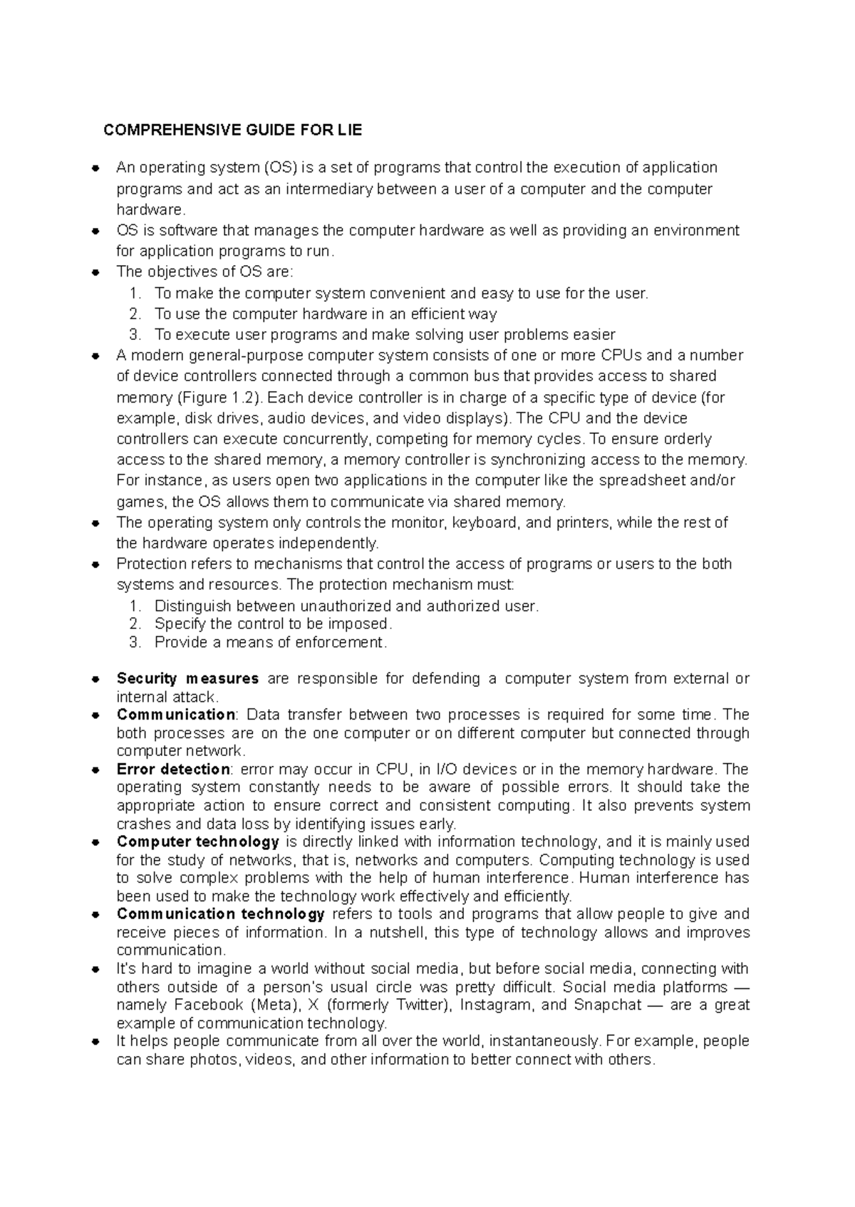 LIE- Guide - Comprehensive notes about Living in the IT Era subject ...