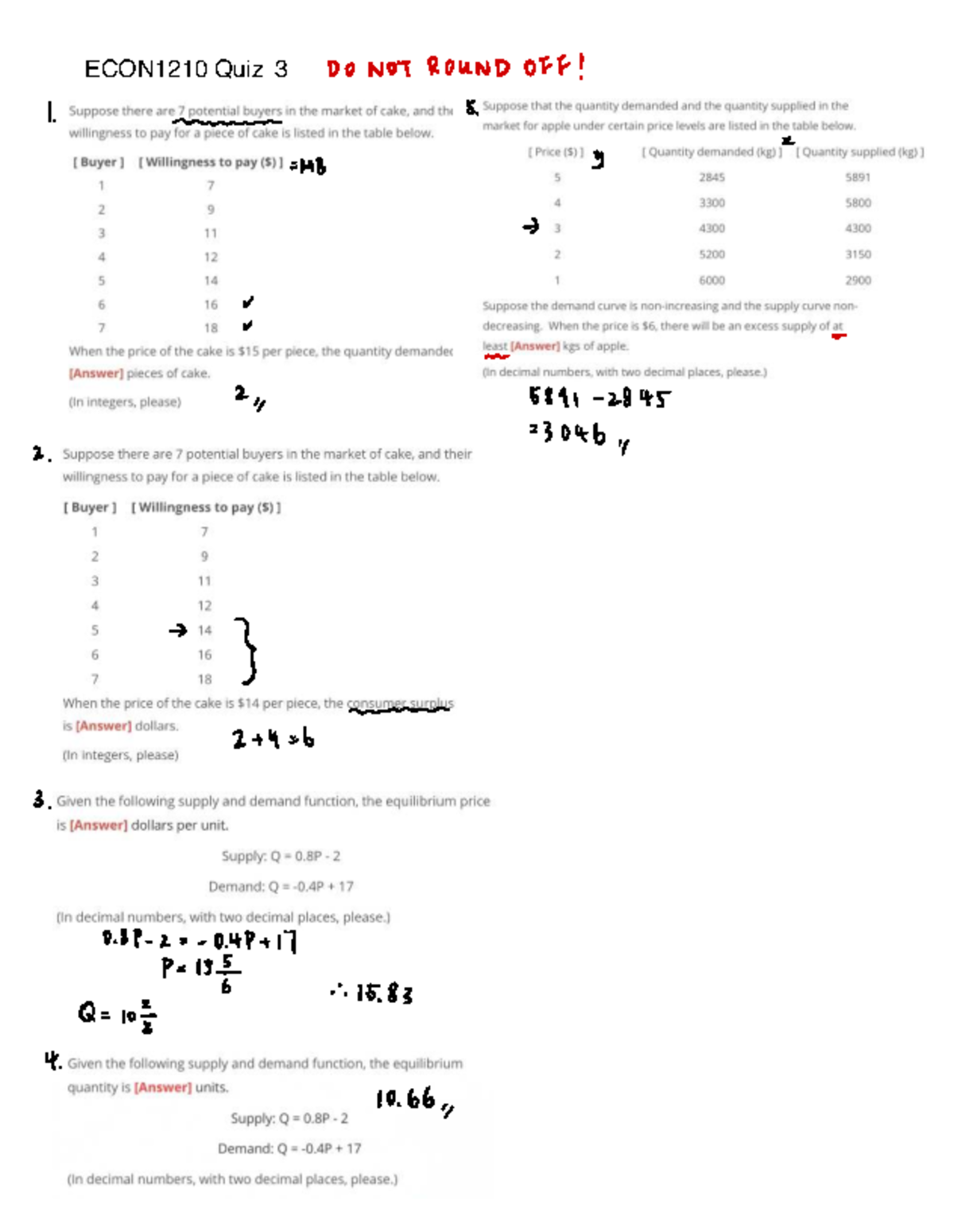 ECON1210 Quiz 3 Solutions and Key Concepts - Studocu