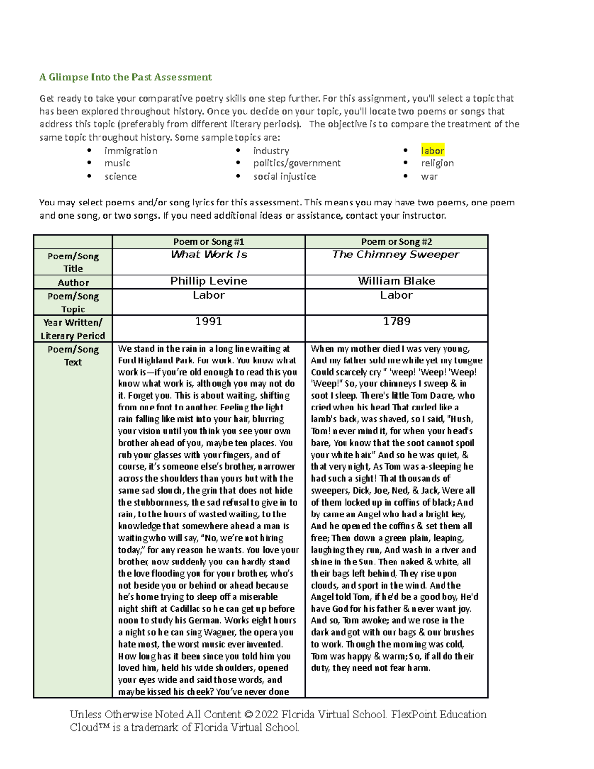 05.03 Comparative Poetry Assignment: A Historical Perspective - Studocu