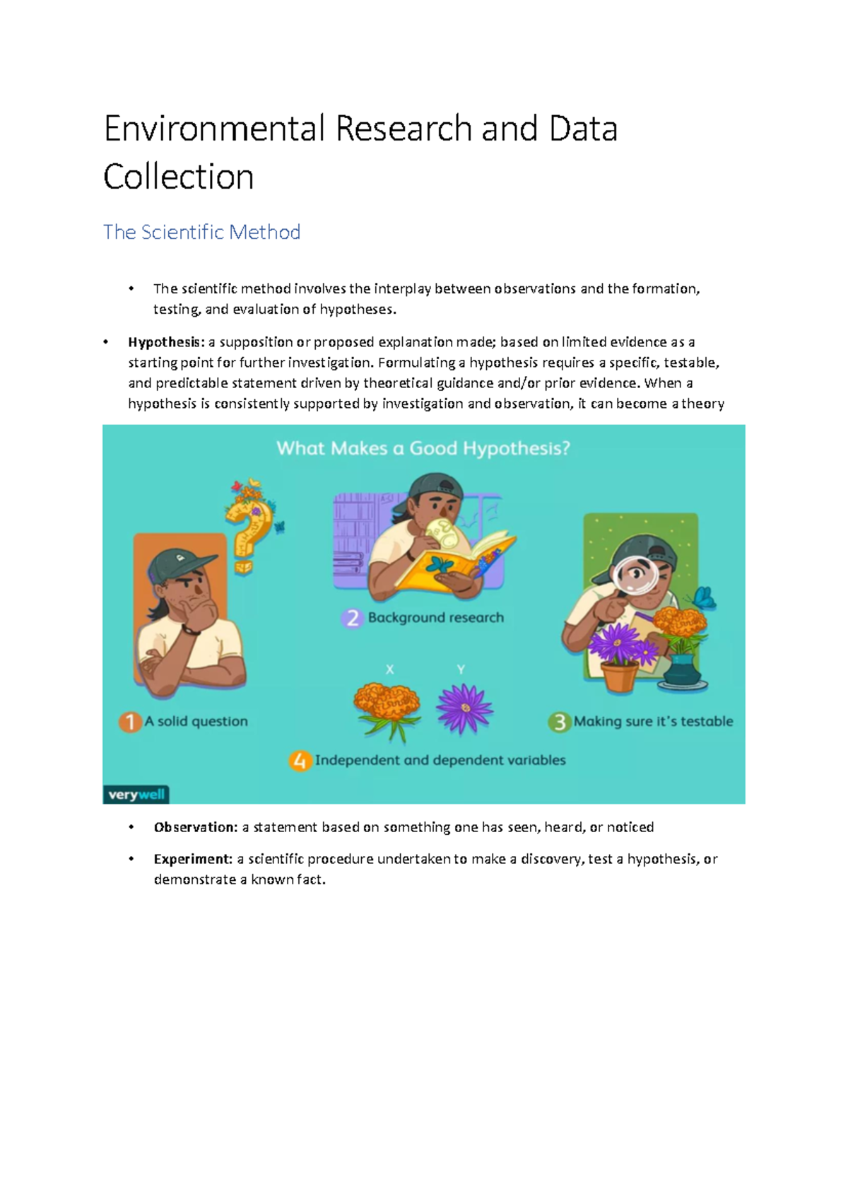ENVR 101: Environmental Research & Data Collection Study Notes - Studocu