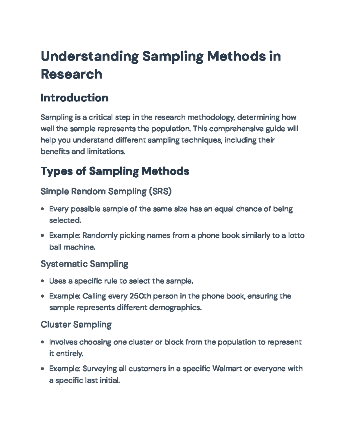 Understanding Sampling Methods in Research: A Comprehensive Guide ...