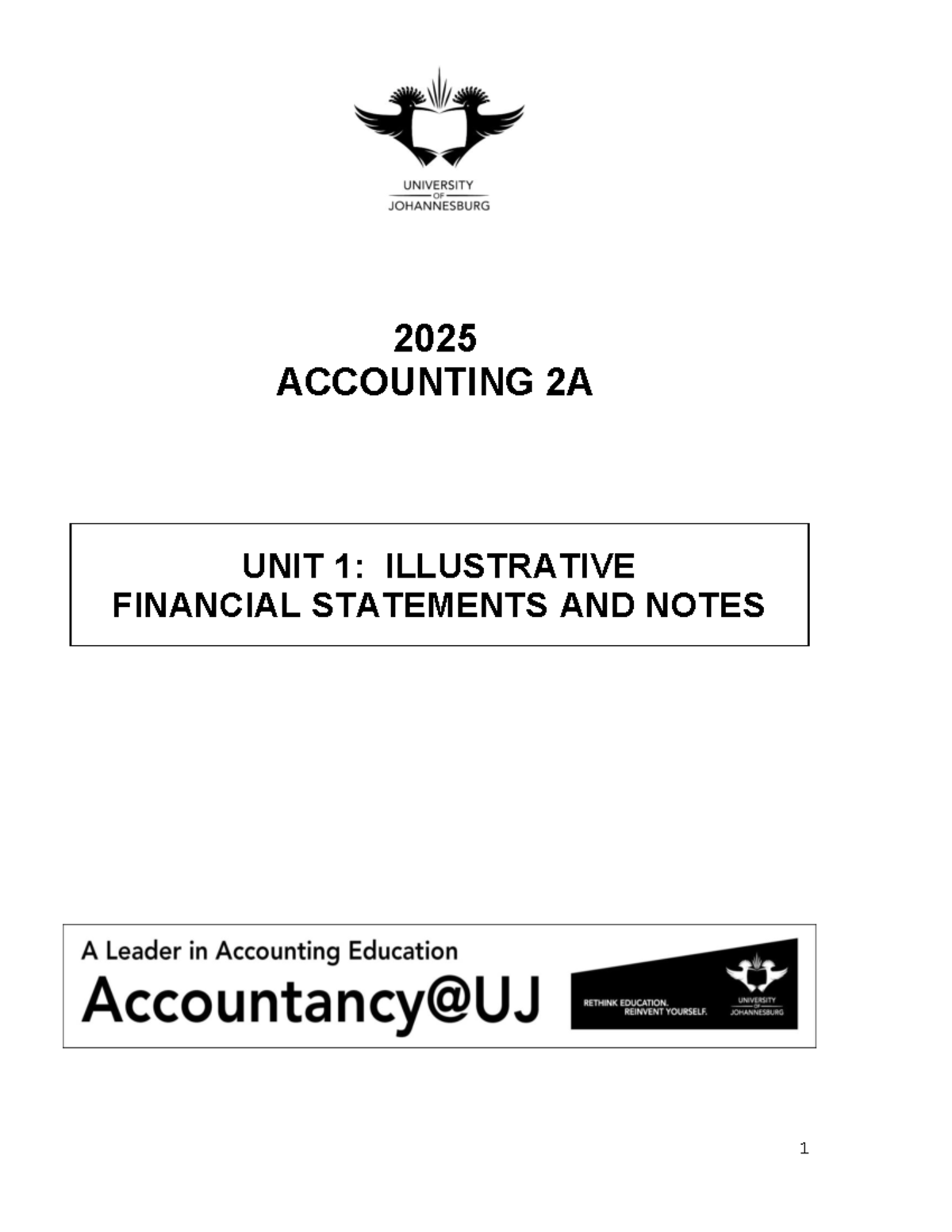 2025 ACCOUNTING 2A UNIT 1: ILLUSTRATIVE FINANCIAL STATEMENTS - Studocu