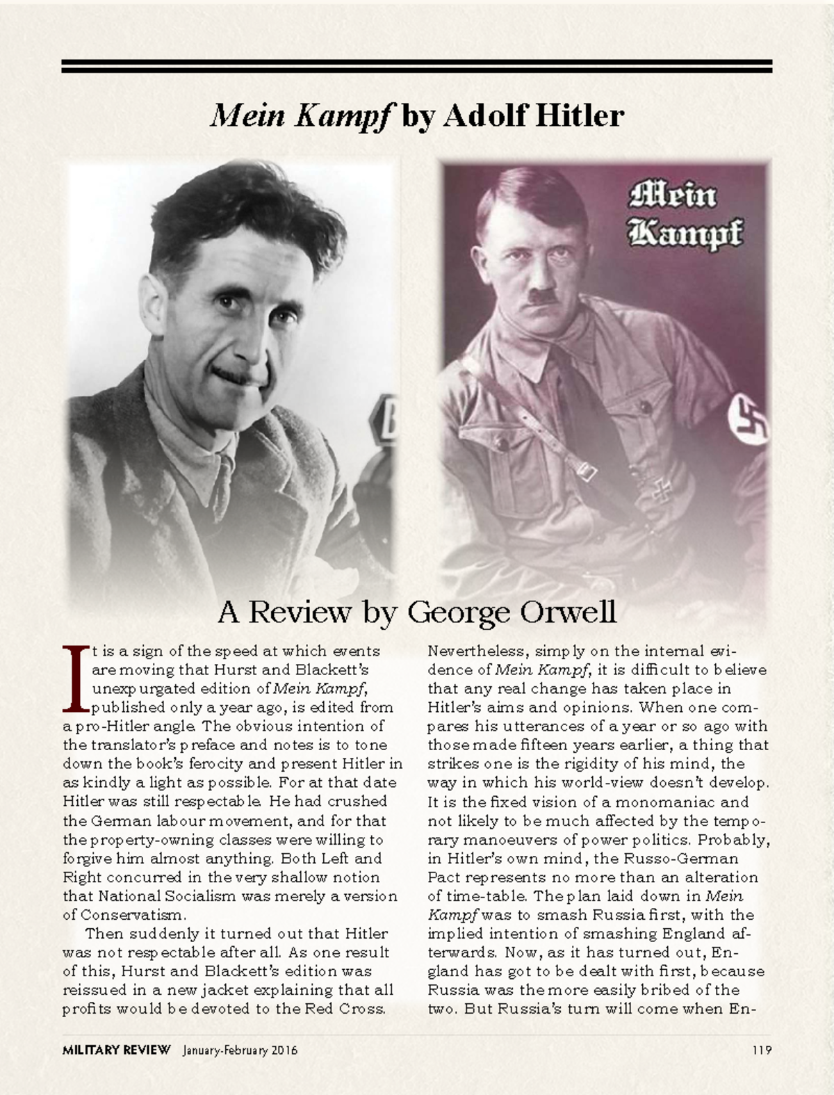 Military Review 2016: A Critical Analysis of Mein Kampf - Studocu