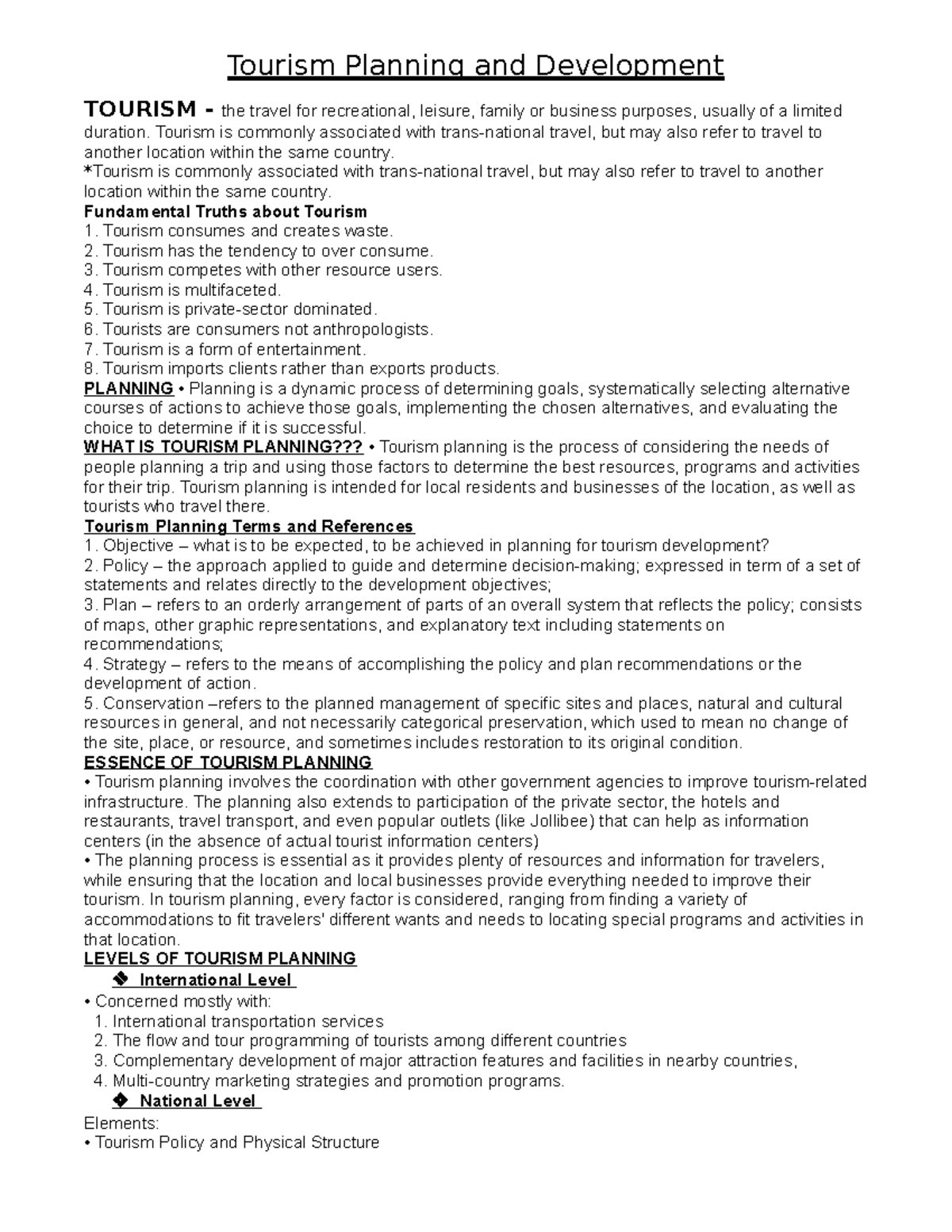 Tourism Planning and Development: Key Concepts and Strategies ...
