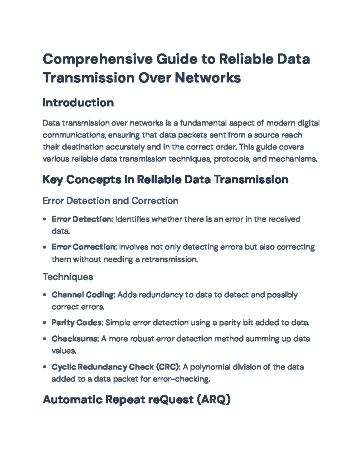 Comprehensive Guide on Reliable Data Transmission Protocols and ...