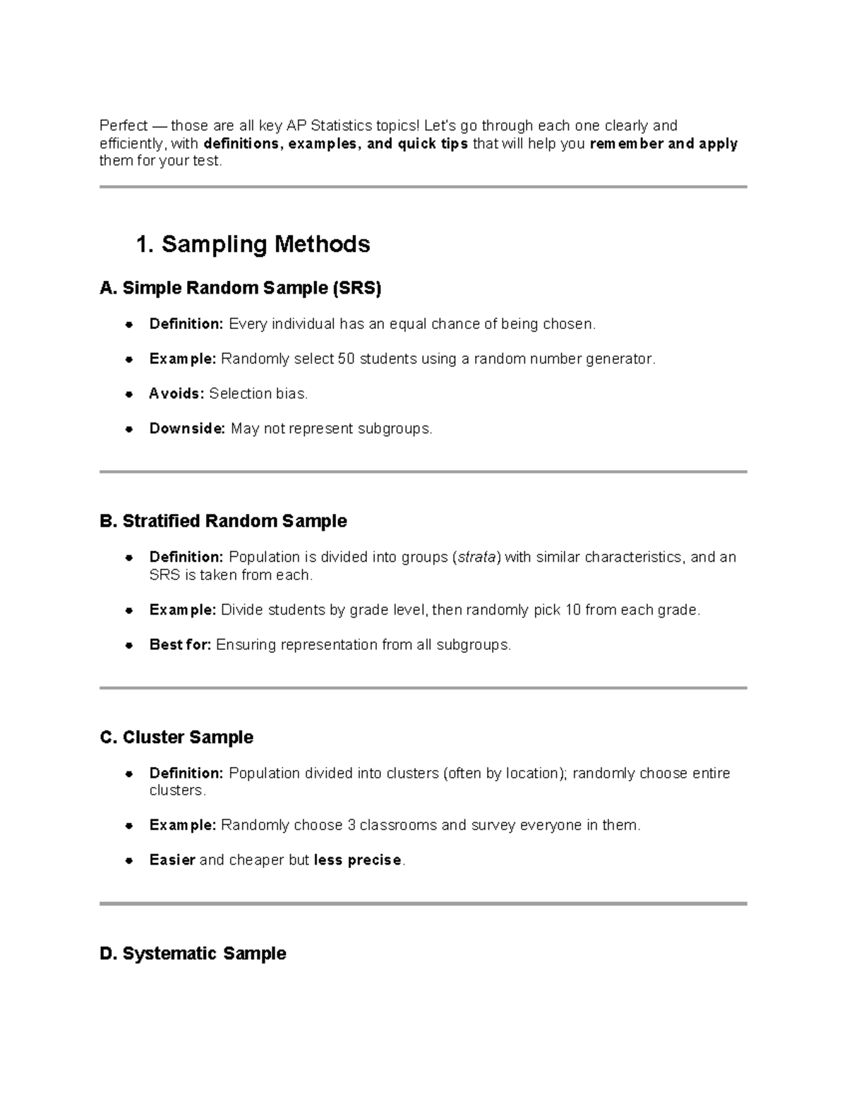 AP Statistics Exam Prep: Key Topics, Definitions & Tips - Studocu