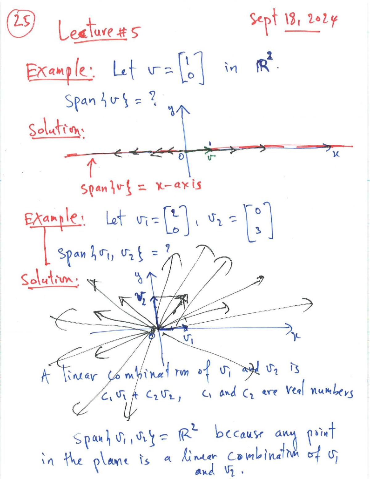 221 Lecture Notes #5 W2024T1: Span & Matrix Equations - Studocu