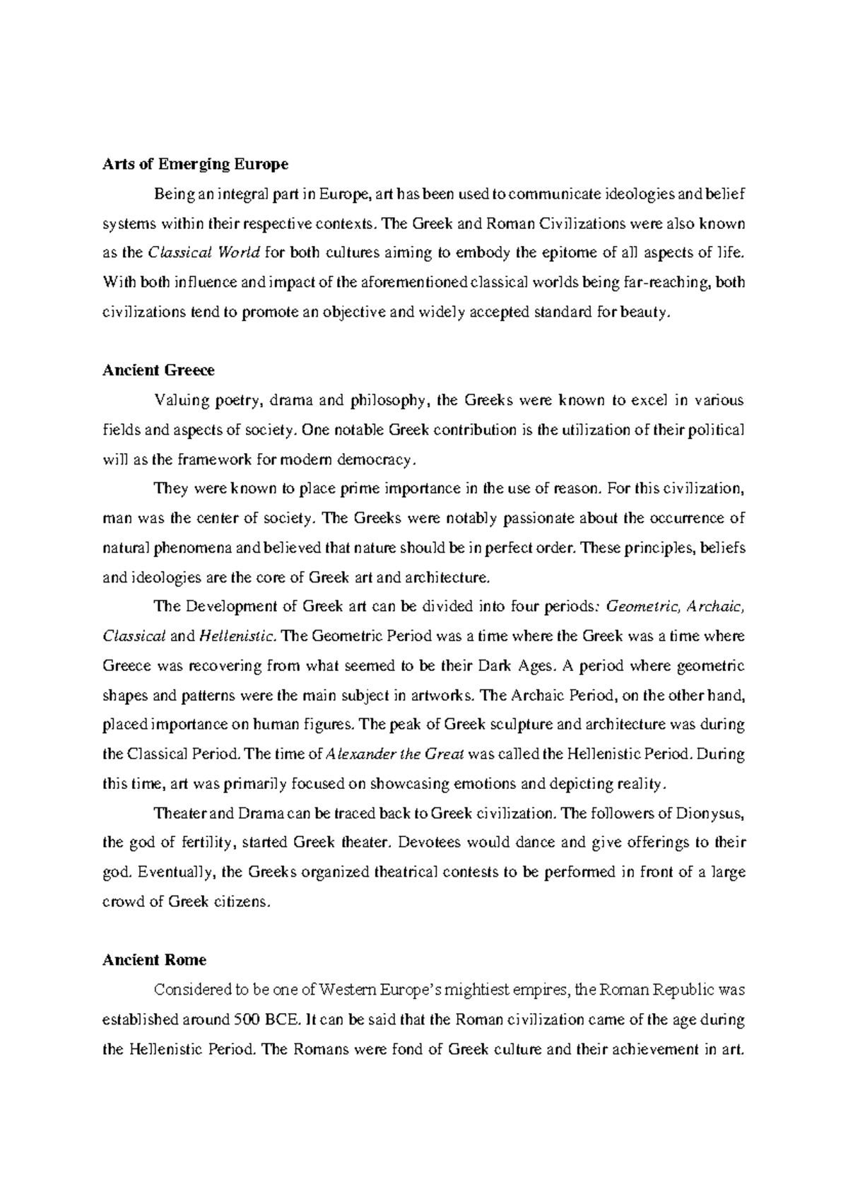 Arts of Emerging Europe: Cultural Evolution from Antiquity to Modernity ...