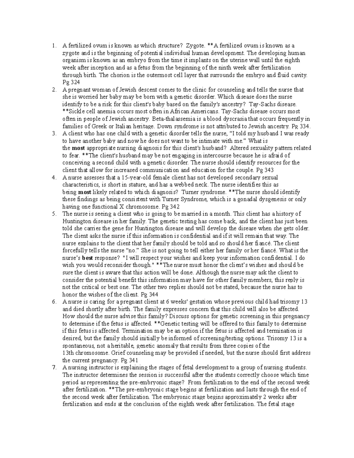 Prep U Chapter 11: Pregnancy Signs and Hormonal Changes Insights - Studocu