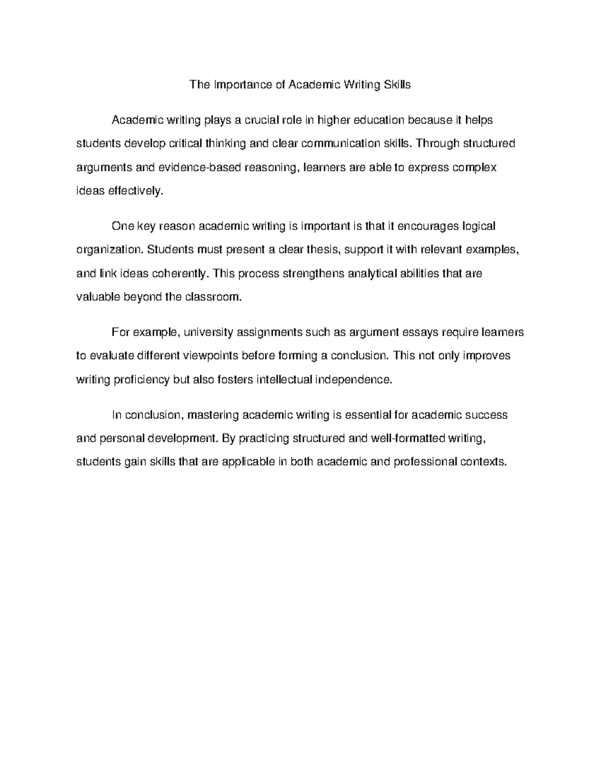 Argument Essay Formatting: The Importance of Academic Writing Skills ...