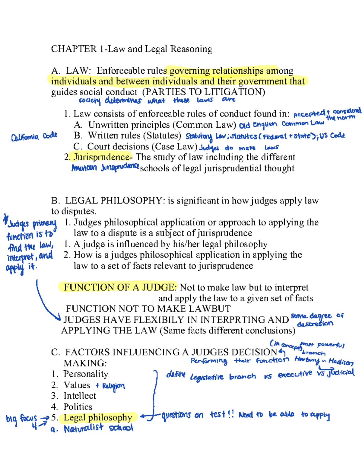 Chapter 1-Law and Legal Reasoning - CHAPTER 1-Law and Legal Reasoning A ...