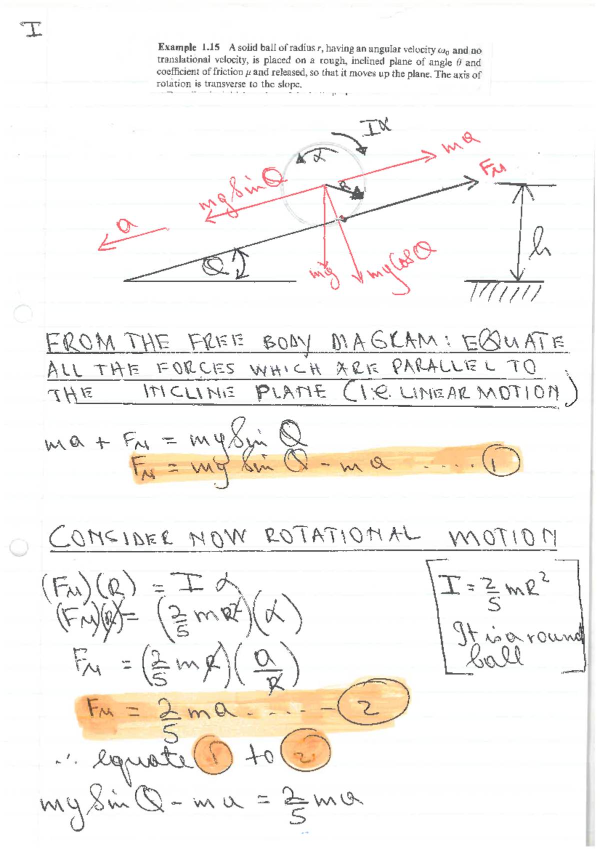 FREE Rolling Bodies - Lecture notes 1 - MEOM101 - Studocu