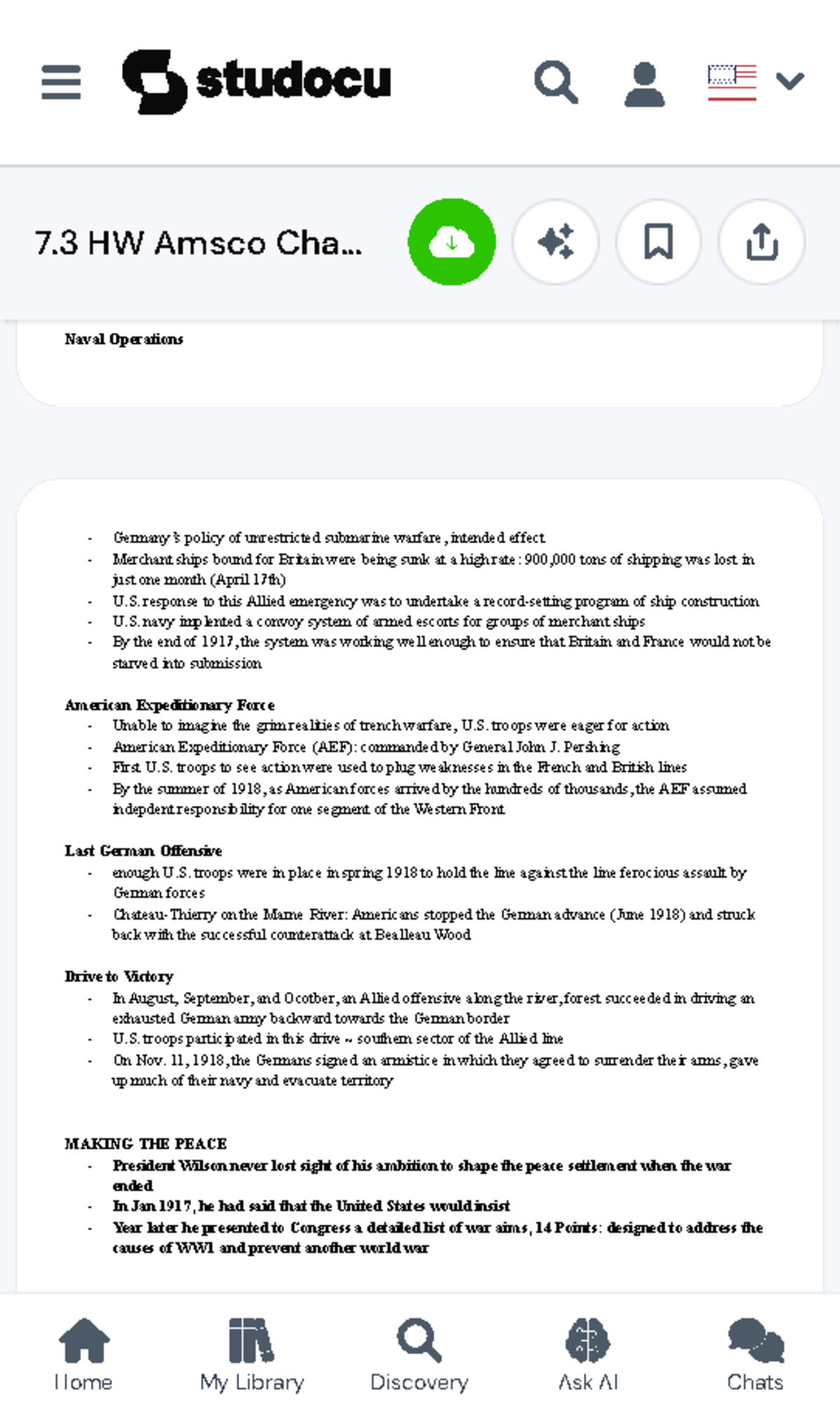 7.3 HW Amsco Chapter 22: WWI Events & Aftermath (1914-1920) - APUSH ...