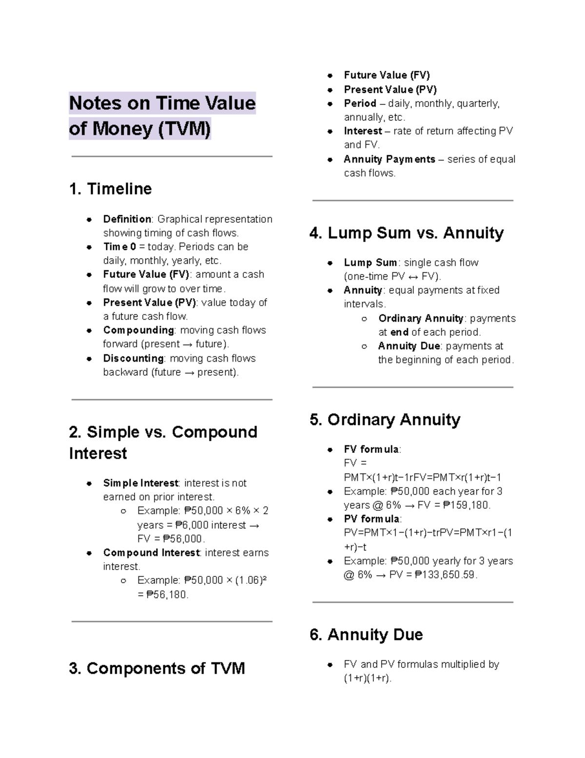 Fin Mar - Time Value of Money (TVM) Concepts and Applications - Studocu
