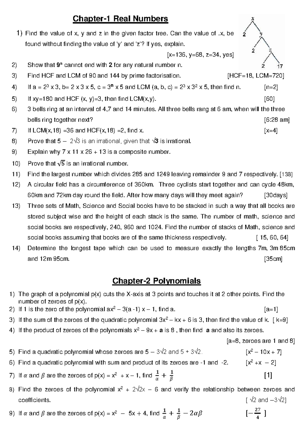 Mathematics Revision Notes: Comprehensive Guide for All Chapters - Studocu