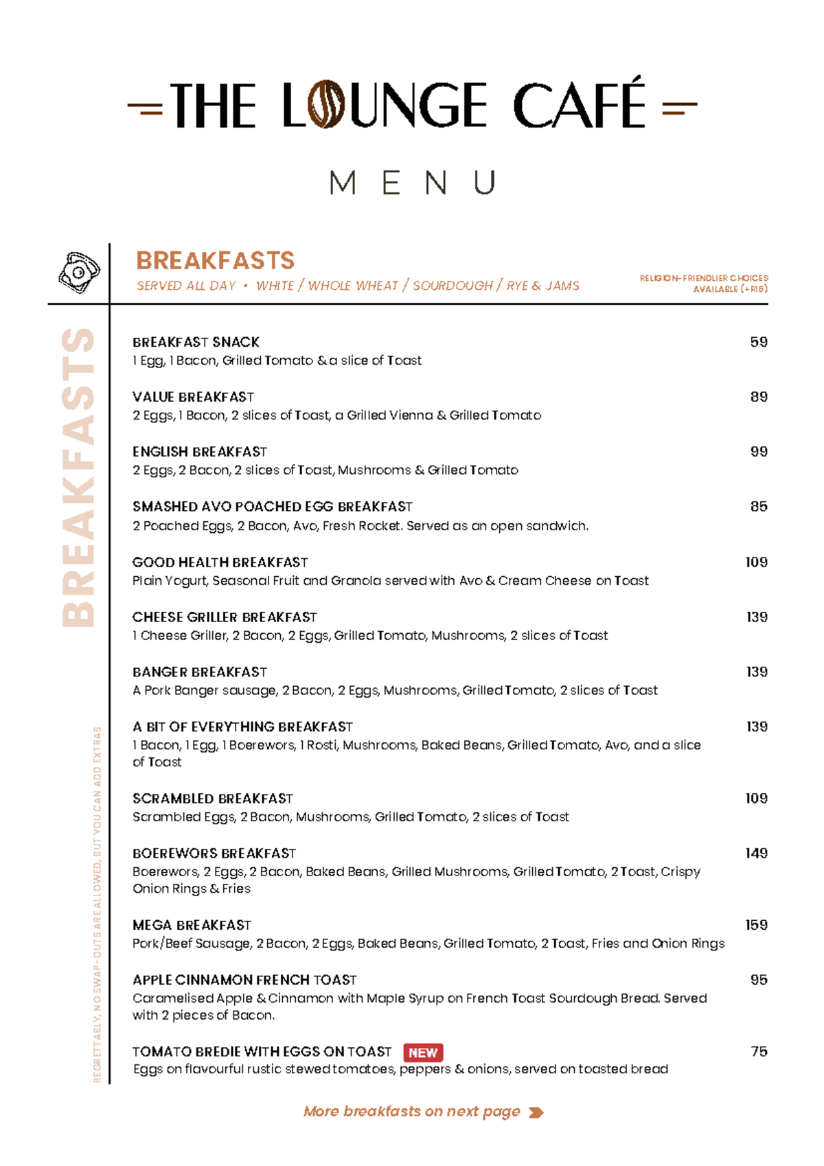 Breakfast Menu: Delicious Options for All Day Dining - Studocu