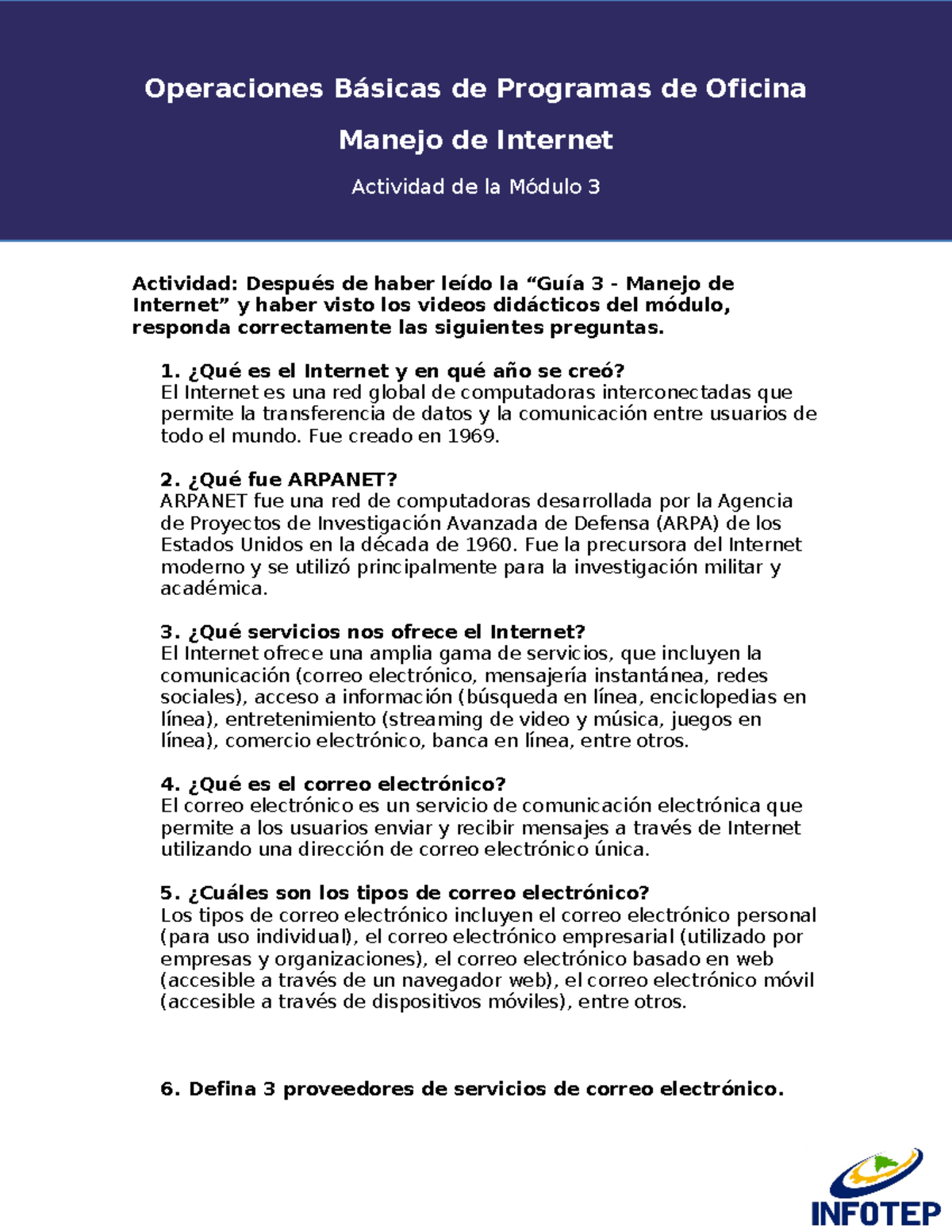 Actividad - Módulo 3: Manejo de Internet y Uso de Google Drive - Studocu