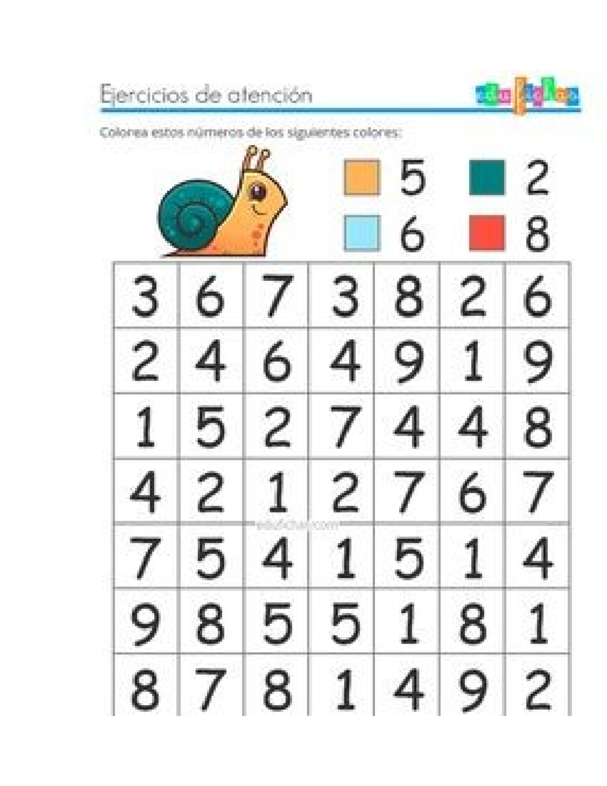 Actividades DE Atencion Y Concenracion - Ejercicios de atención Colores ...