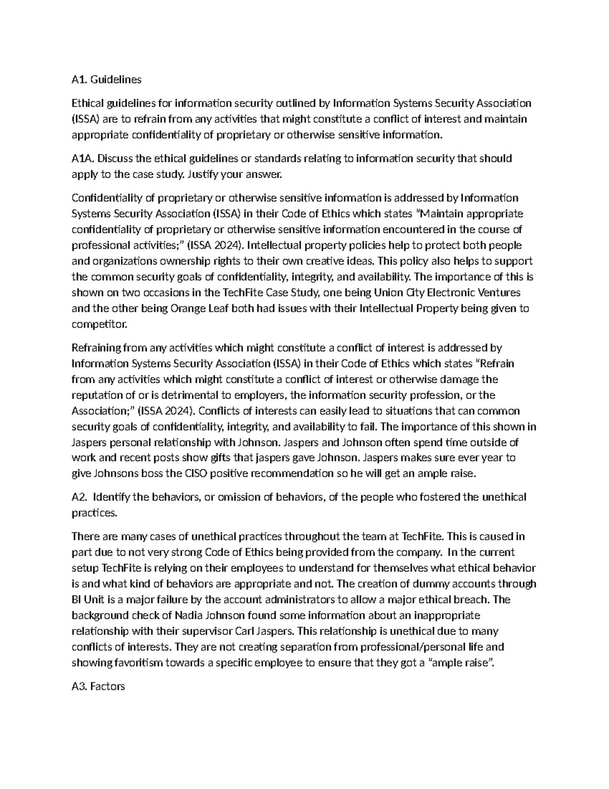 Task 2 C841 - Task 2 - A1. Guidelines Ethical guidelines for ...