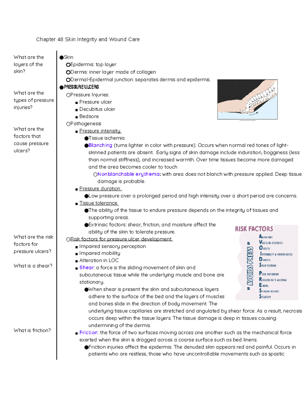 Chapter 48 Skin Integrity and Wound Care - Pressure Ulcers Pressure ...