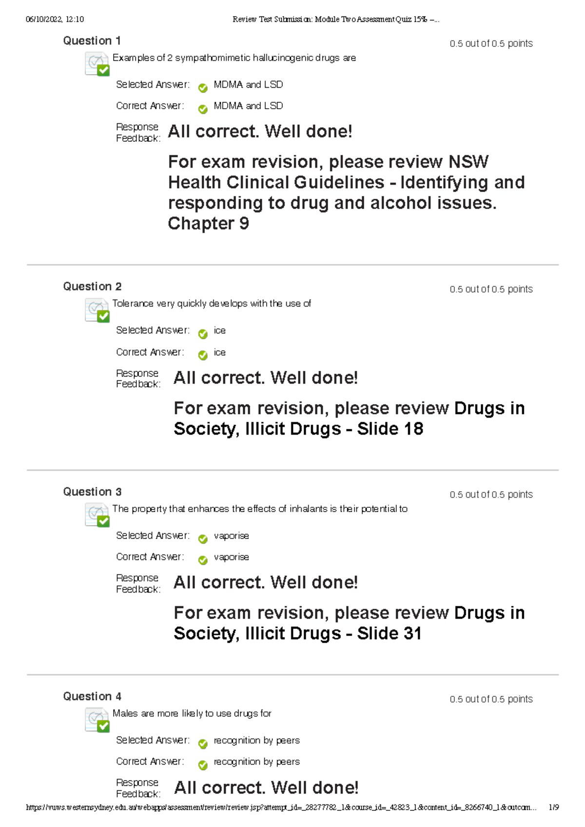 Module 2 drugs online - Question 1 Selected Answer: Correct Answer ...