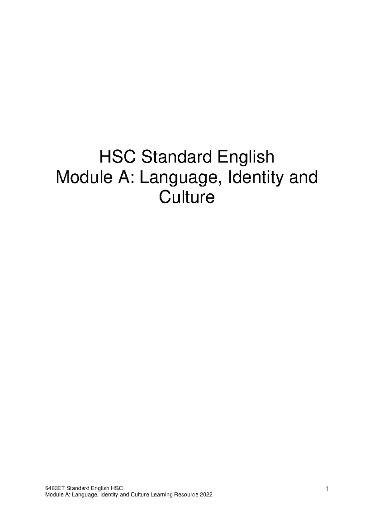HSC 6493ET Module A: Language, Identity & Culture Study Guide 2022 ...