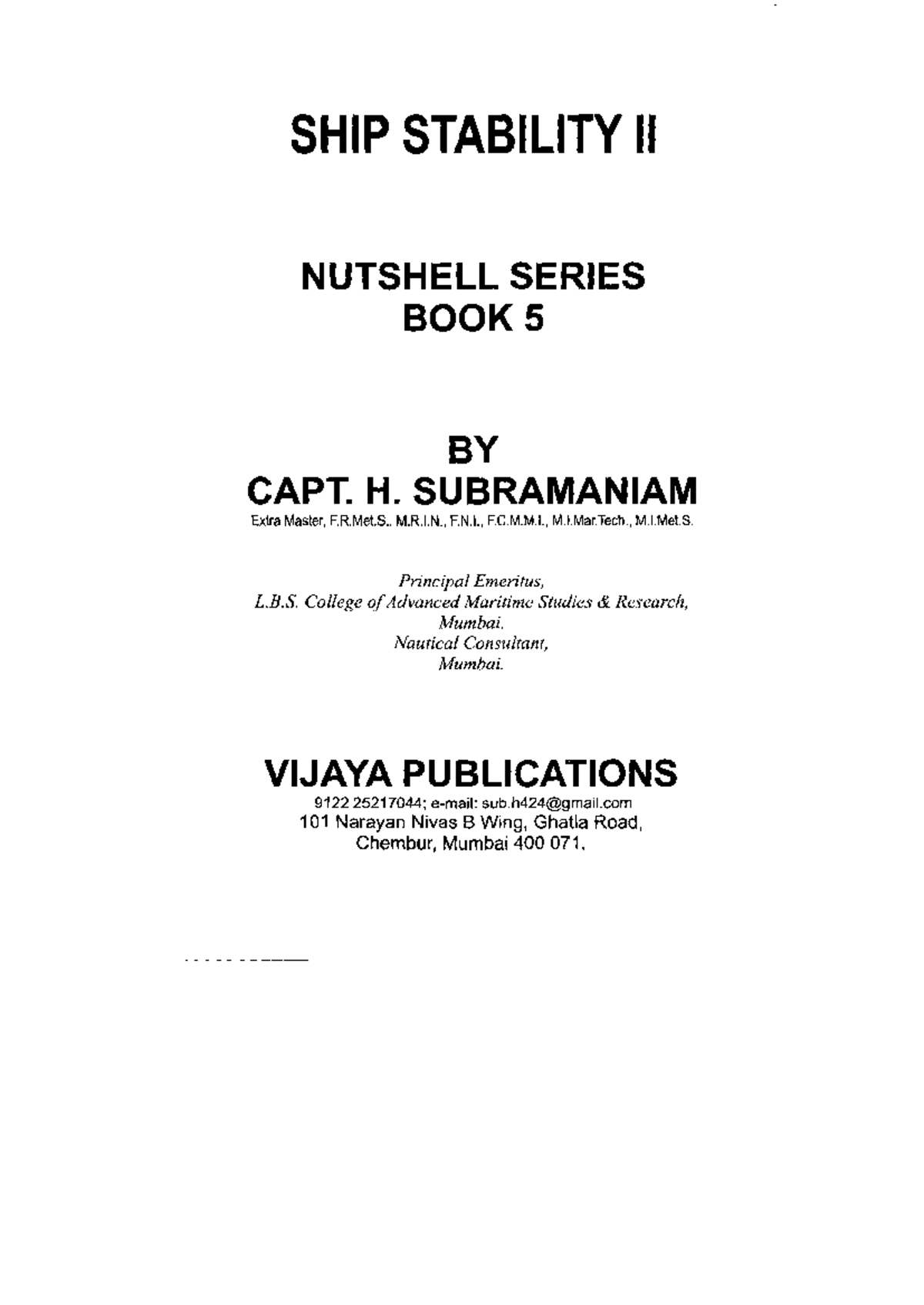 Ship Stability II - Nutshell Series Book 5 PDF Guide - Studocu