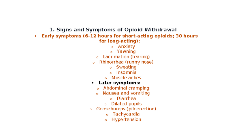 Opioids and Withdrawal: Signs, Symptoms, and Nursing Interventions ...