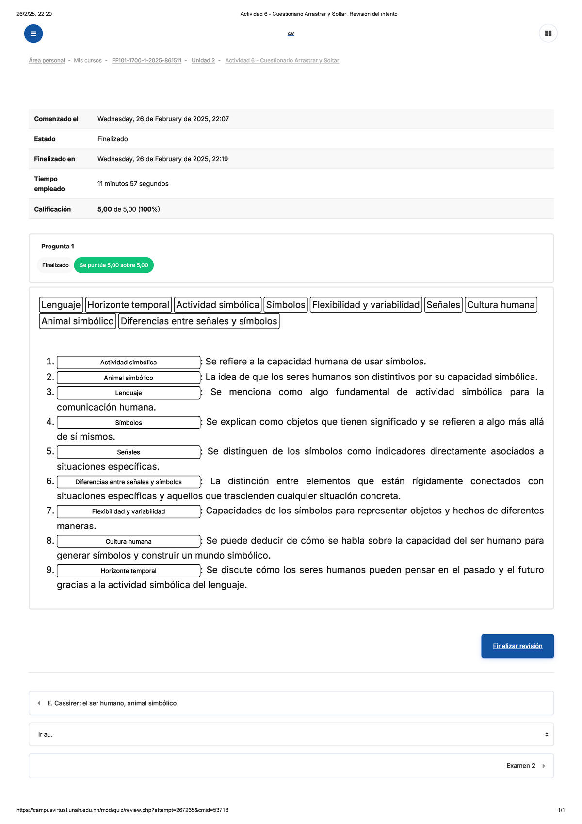 Actividad 6 - Cuestionario Arrastrar y Soltar - Actividad simbólica ...
